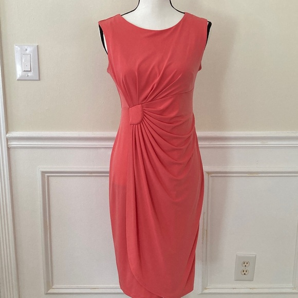Enfocus Studio | Dresses | Enfocus Studio Coral Gathered Midi Dress ...
